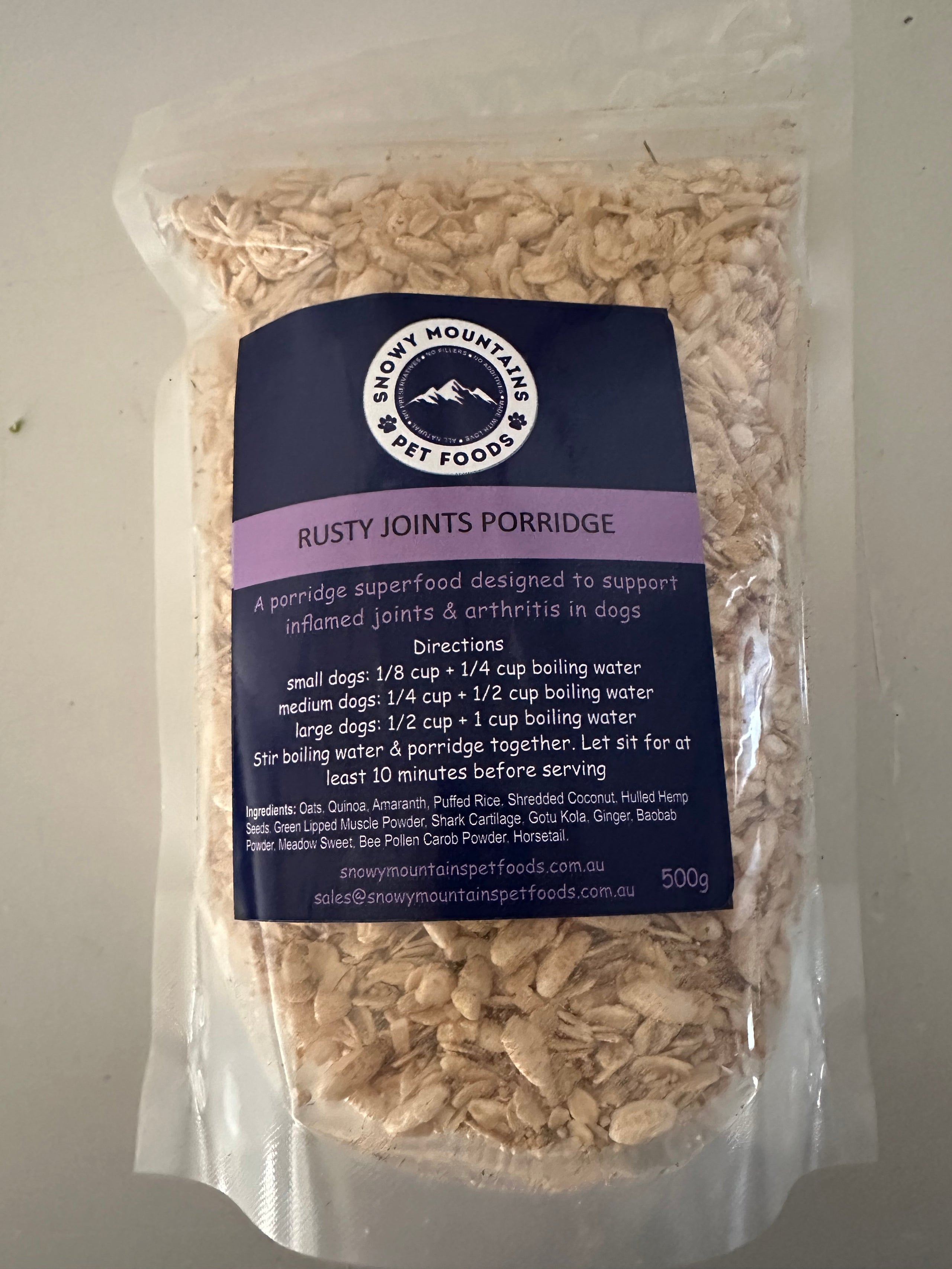 Rusty Joints Porridge | Snowy Mountains Pet Foods